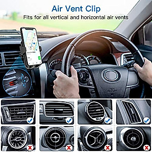 AIKELA Car Phone Mount, 3 in 1 Cell Phone Holder for Car Dashboard Windshield Air Vent with Washable Strong Sticky Gel Suction Pad, One-Click Release Button, Compatible with iPhone, Samsung, LG, Moto