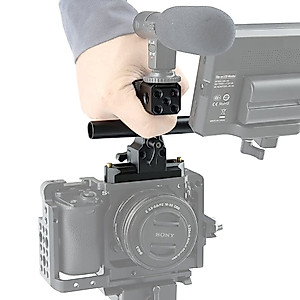 NICEYRIG NATO Handle with Quick Release Safety Rail 70mm, 15mm Rail Block DSLR Camera Cage Top Grip Handgrip Applicable for Sony A7SIII /A7RIV/A7RIII/A7III/A7II