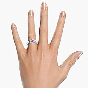 GLAMCARAT Sterling silver mothers ring with 2 heart birthstones, personalized customized engraved jewelry for women (10)