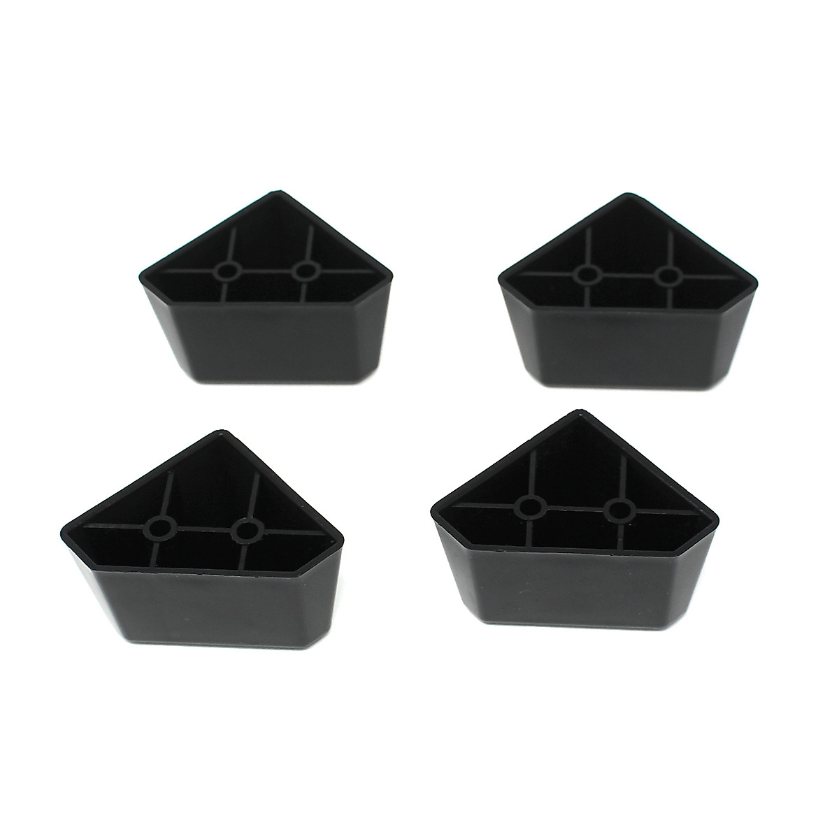 JSP Manufacturing 4 Pack of Black Plastic Furniture Triangle Corner Legs - Sofa Couch Chair