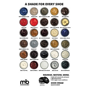 M&B Shoe Cream, Shoe Polish for Leather Shoes, Leather Conditioner for Shoes, Shoe Accessories, Neutral, 1.7 oz.