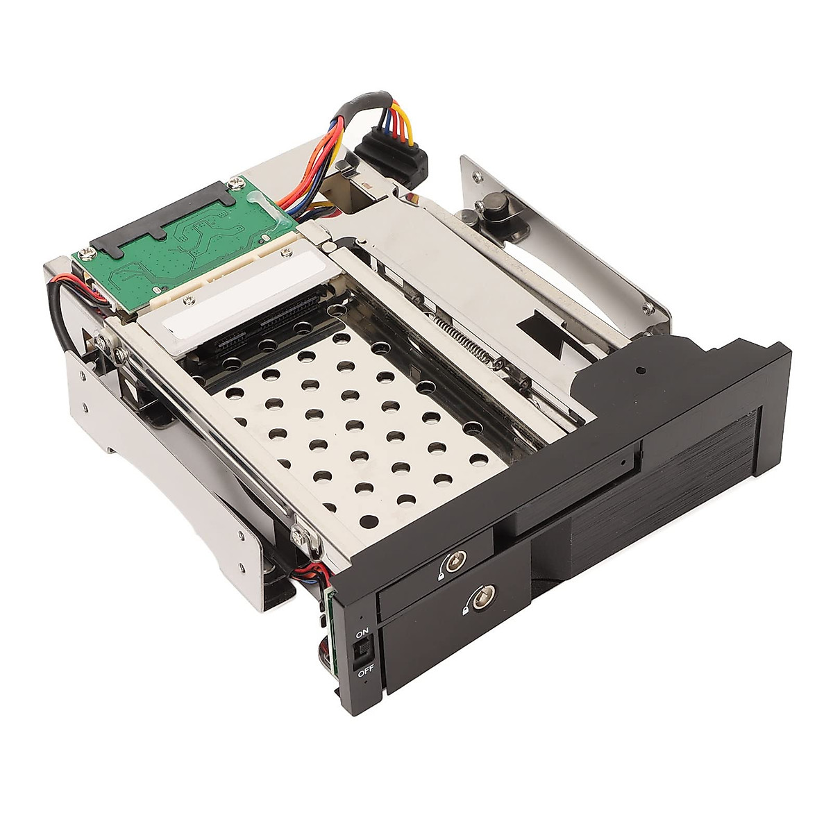 2.5in Trayless Hot Swap Mobile Rack Backplane, Bay Internal HDD Enclosure Cage, Support SATA I/II/III 6Gbps for 2.5" 3.5”Hard Drive SSD from 9.5mm-26mm Thick