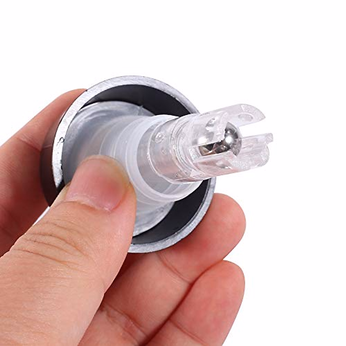 Measured Liquor Pourers, 1 OZ Plastic Measured Liquor Pourer Tail Auto Measuring Shot Chamber Pourer Pour Spout Stopper for Alcohol Wine Cocktail Vinegar Bottle Drink Spirits (6, Transparent)