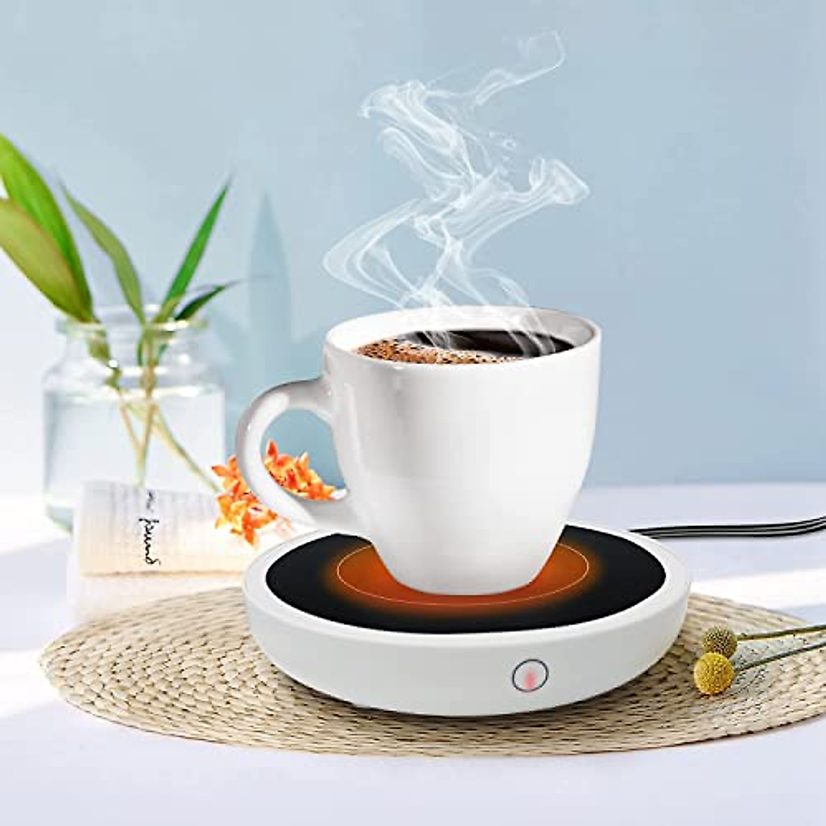 Coffee Mug Warmer, Electric Beverage Warmers for Office Home Desk Use, Smart Cup Warmer Thermostat Coaster for Hot Coffee Tea Espresso Milk