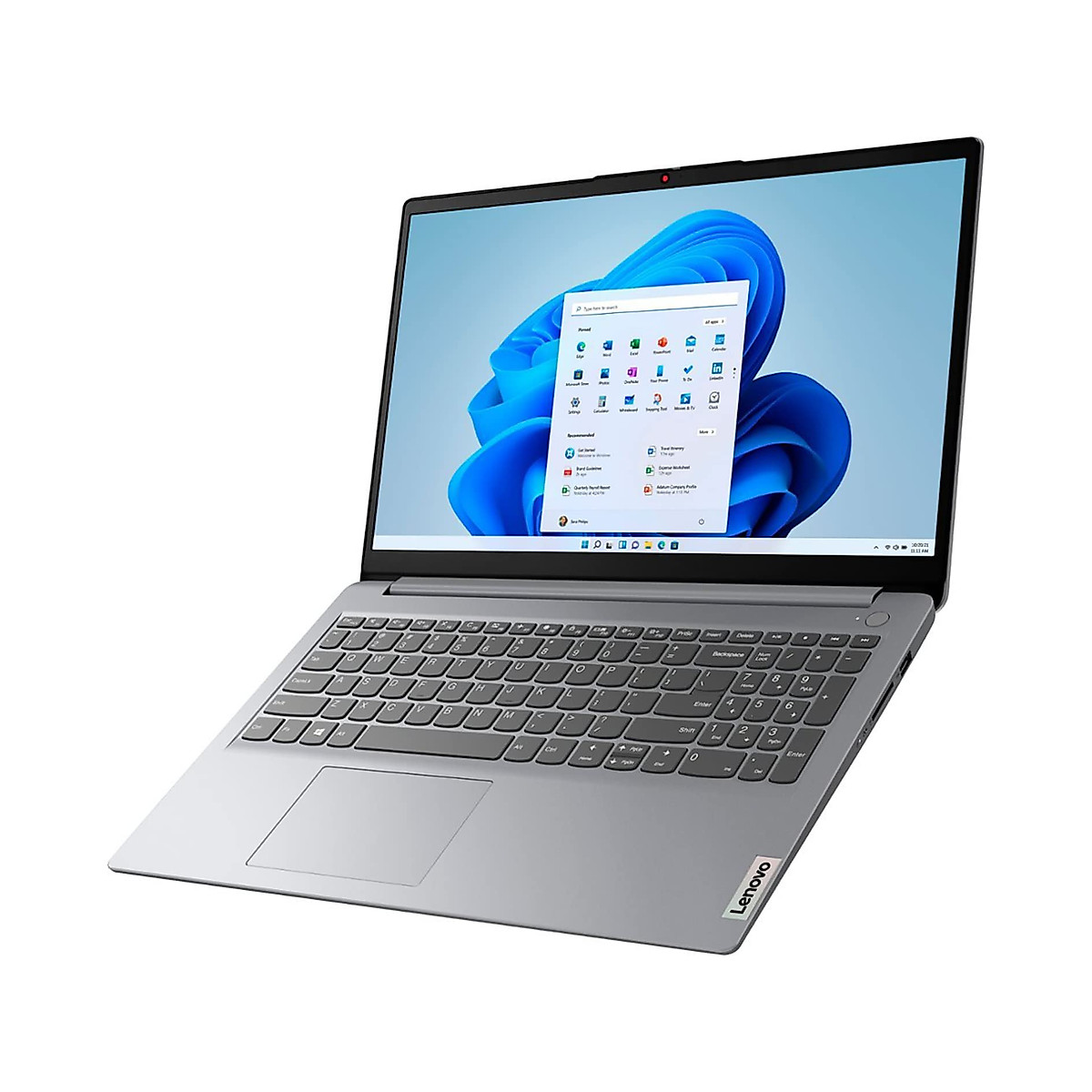 Lenovo 2022 IdeaPad 1 15.6" HD Laptop, Athlon Silver 3050U, 8GB RAM, 128GB eMMC Storage, AMD Radeon Graphics, HD Webcam, HDMI, WiFi 6, Grey, Windows 11 S. 32GB Snowbell USB Card