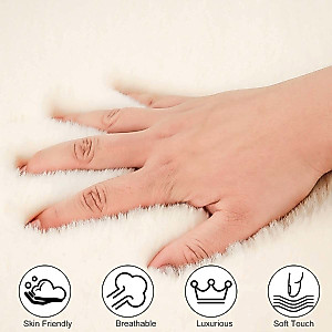 Jhorxa Memory Foam Seat Cushion, Round Floor Cushion, Soft Faux Fur Seat Cushion for Office Chair, Multicolors 18 x 18 Inch