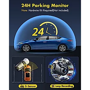 Dash Cam Front and Rear Camera, 4K/2.5K Full Dashcams for Cars with 64GB SD Card, WiFi & App Control, Night Vision, Parking Mode, G-Sensor, Loop Recording,WDR,170° Wide Angle