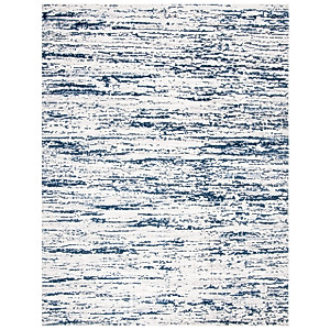 SAFAVIEH Amelia Collection Area Rug - 9' x 12', Grey & Navy, Modern Abstract Design, Non-Shedding & Easy Care, Ideal for High Traffic Areas in Living Room, Bedroom (ALA768B)