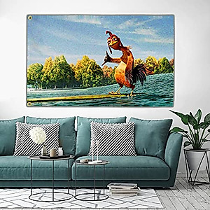 BDHTYU Chicken Flag 3x5 Ft Funny Flags for College Dorm Room Guys Double Sided Meme Flags Man Cave Bedroom Wall Art Decor Banner Gifts