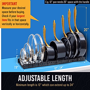 Norcalway Bakeware Pots and Pans Organizer Under Cabinet, 10 Adjustable Compartments Cookie Sheet Baking Pan Pot Lid Organizers Inside Cabinet