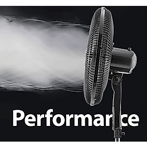Air Monster 15732-R 18-Inch Diameter 3-Speed Adjustable Height Oscillating Pedestal Fan with Remote Control and 7.5 Hour Timer, Black