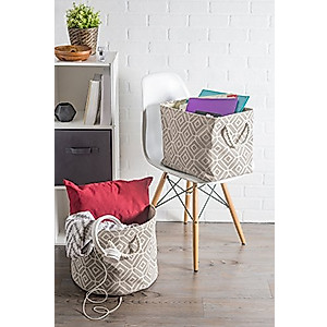 DII Collapsible Polyester Storage Bin, Stained Glass, Stone, Large Rectangle