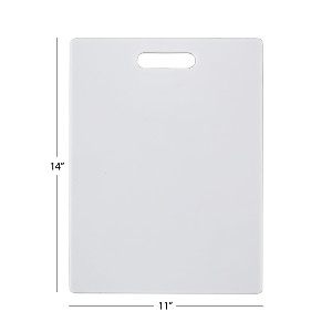 Farberware 22-Piece Never Needs Sharpening Triple Rivet High-Carbon Stainless Steel Knife Block and Kitchen Tool Set, Black & 78892-10 Farberware Plastic Cutting Board, 11-inch by 14-inch, White