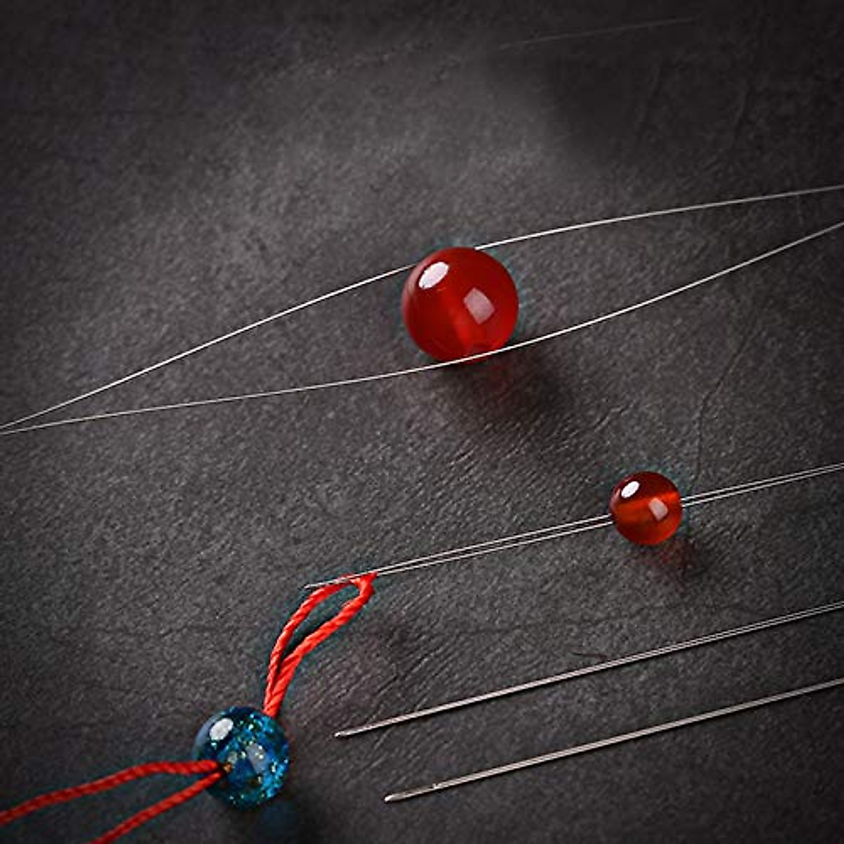 18 Pieces Beading Needles, 6 Sizes Seed Beads Needles Big Eye Beading Needles Collapsible Beading Needles Set for Jewelry Making with Needle Bottle