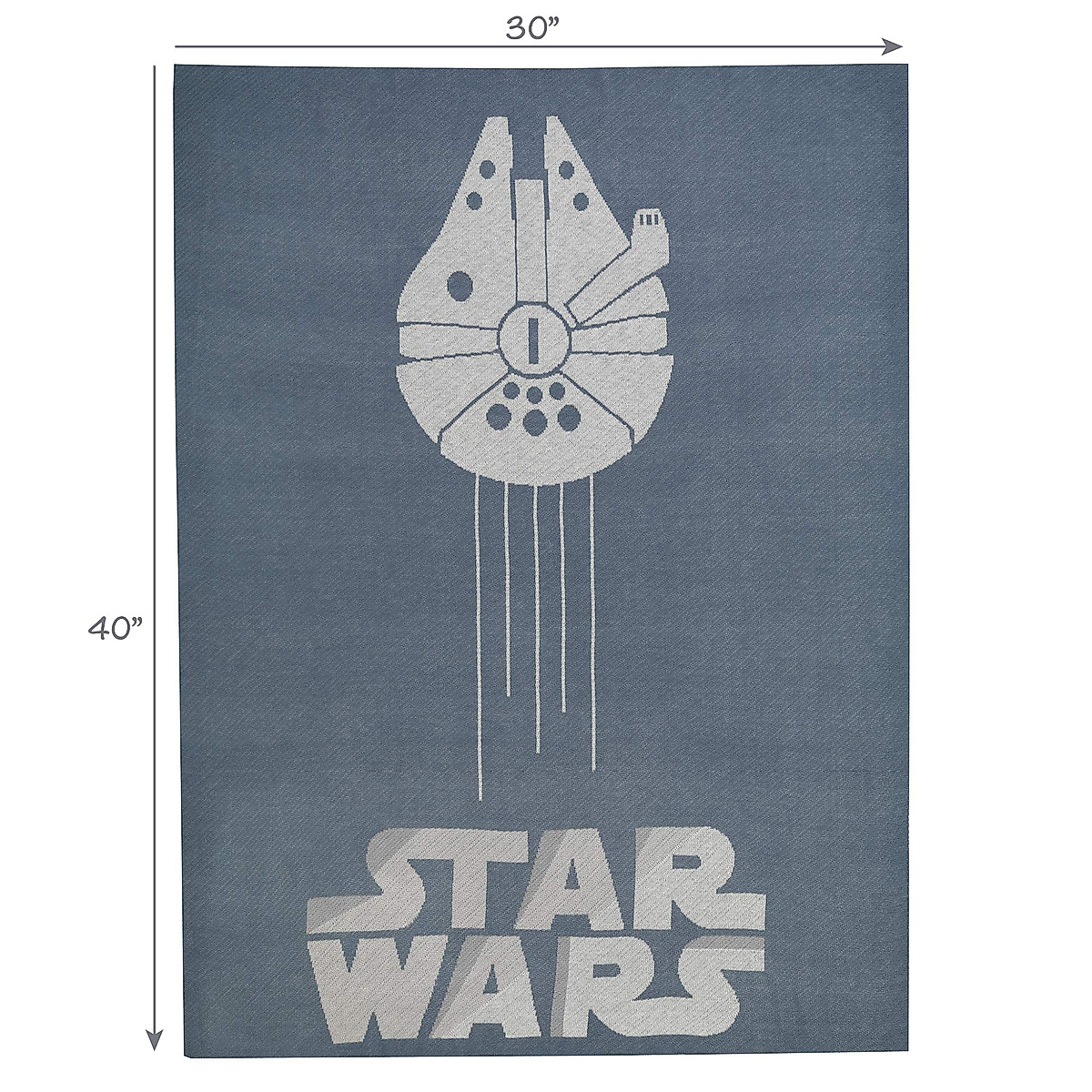 Lambs & Ivy Star Wars Signature Millennium Falcon Blue/Gray Knit Baby Blanket