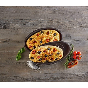 LURCH Germany Flexiform Silicone Oval Pizza Molds 9.8 x 5.9 inches - Set of 2 - Brown
