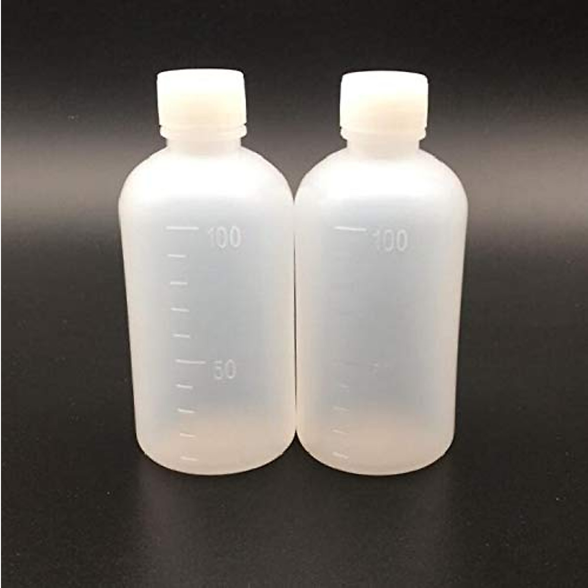 3PCS 100ML 3.4OZ White Empty Plastic Bottles with Screw Cap and Scale Solution Pills Potion Tablet Storage Holder Sealed Jar Refillable Durable Container Pot for Laboratory Household