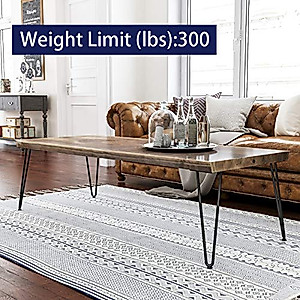 SMARTSTANDARD 16" Hairpin Furniture Legs, Metal Home DIY Projects for Nightstand, Coffee Table, Desk, etc with Rubber Floor Protectors Black 4PCS