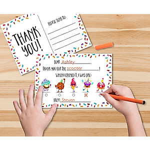 Kids Fill in the Blank Thank You Postcards - 25 Card Set - Fun Gender Neutral Thank You Notes For Boys or Girls