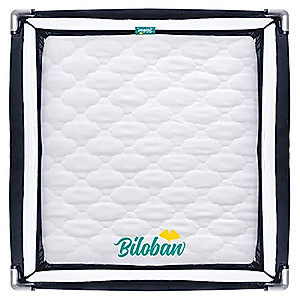 Playard Mattress Cover -for Square Play Yard, Perfect for New Room2 / TotBloc Portable Playard, Waterproof, Ultra Soft, Fitted Playpen Mattress Cover, White