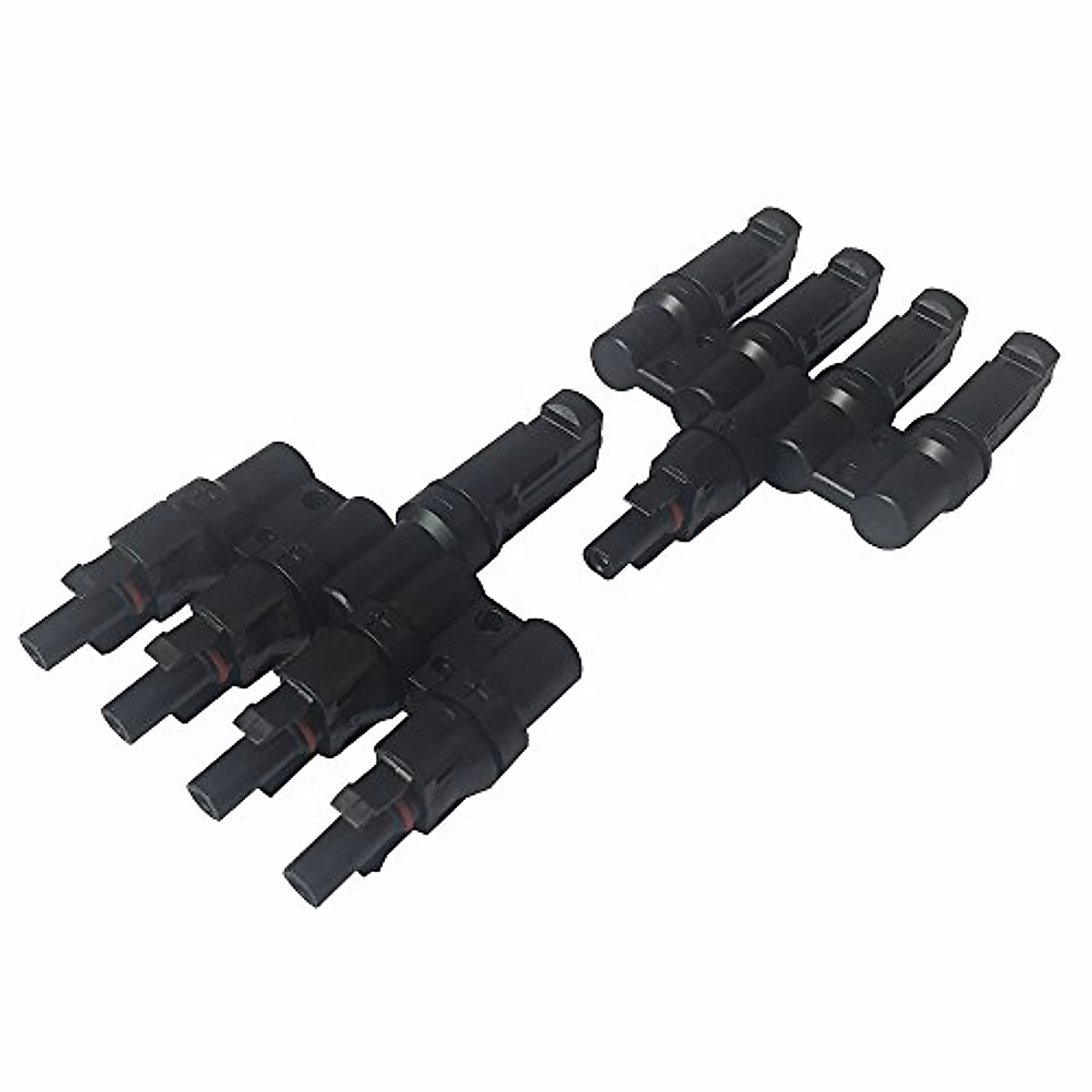 KRXNY Solar Panel PV 1 To 4 T Branch Connectors PV Cable Coupler Combiner Connector Splitter Adapter M/FFFF And F/MMMM 1 Pair