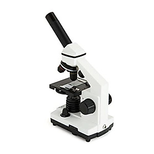 Celestron – Celestron Labs – Monocular Head Compound Microscope – 40-400x Magnification – Adjustable Mechanical Stage – Includes 10 Prepared Slides