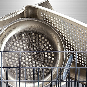 All-Clad Outdoor Stainless Steel Round Basket 11 Inch Oven Broiler Safe 600F Pots and Pans, Cookware Silver