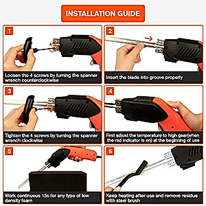 RONGTER Foam Hot Knife (200W) - Air Cooled Hot Knife Cutting Tool Electric Hot Knife - Foam Cutting Tool with Blades & Accessories Use Foam Cutter for Engraving and DIY Handmade