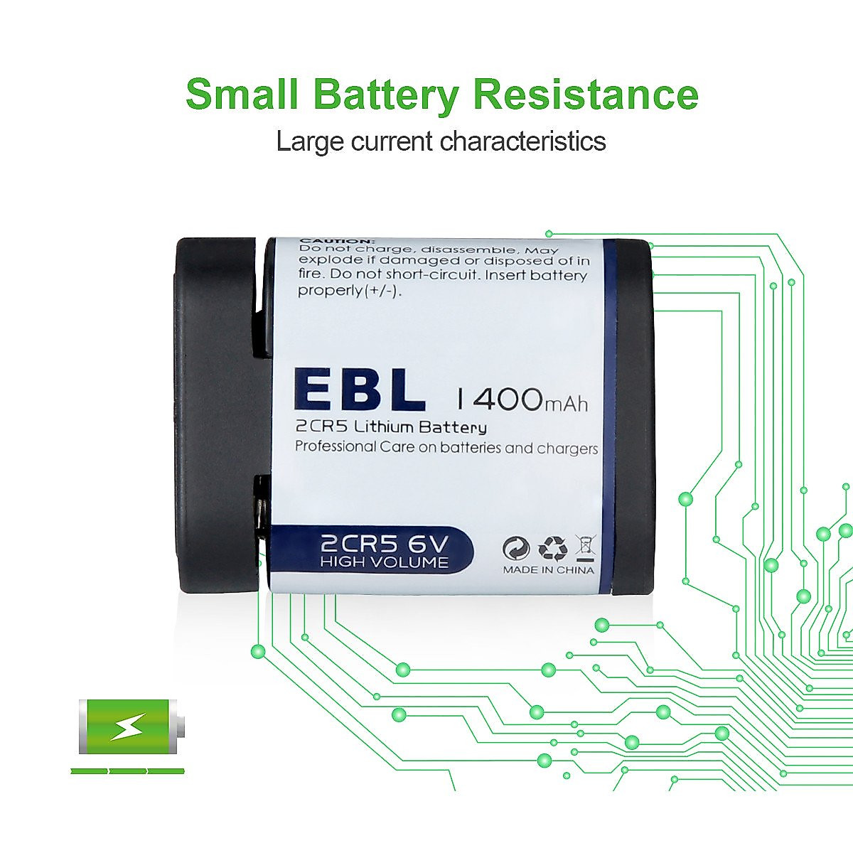 EBL 2CR5 Lithium Batteries, 6 Volt Photo Battery with PTC Protection Replacement for 245 DL245 EL2CR5 Kl2CR5