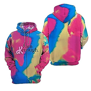 wkind olades I am Kenough Hooded Hoodie Unisex Harajuku I am enough Letter Printed Streetwear Hoodie Movie Sweatshirt Multicolor