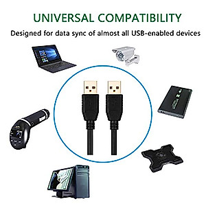 USB A to A Male Cable 30Ft,Tan QY USB to USB Cable USB Male to Male Cable Double End USB Cord with Gold-Plated Connector for Hard Drive Enclosures, Printers, Modems, Cameras(10M/30Ft)