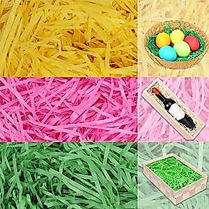 JOYIN 680 g (24 oz.) Tricolor Easter Grass is Pastel Colors (Pink, Yellow and Green) Easter Eggs Hunt, Easter Basket Stuffers/Fillers, Easter Party Favor, Easter Decor