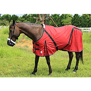 T TEKE Deluxe Horse Canvas Sheet for Snug and Clean in Stable, or as a Blanket Liner. (Size Range 51"-87" Including Mini Horse)