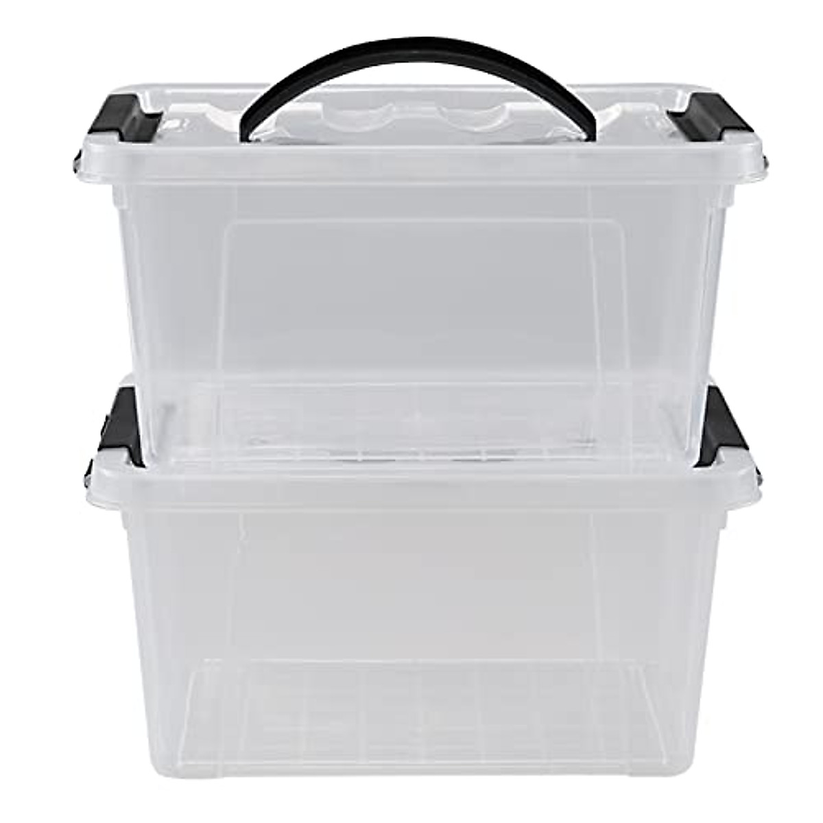 Farmoon 6 Quart Plastic Storage Bin, Stackable Container Box with Lid, 2 Packs