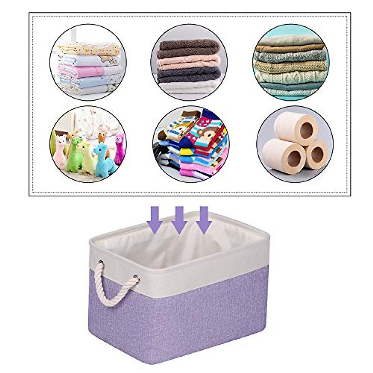 KEEGH Fabric storage baskets 15inch，3-Pack Collapsible Storage Bins with Drawstring Cover & Handles, closet storage organizer for Dog Toy Gift Nursery Storage (15x10.5x9.5inch)