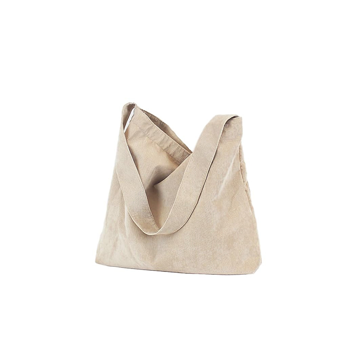 Women/Girls Corduroy Large Capacity Tote Bag Shoulder Bag Fashion Hobo Bag Casual Shopping Bag Handbag khaki