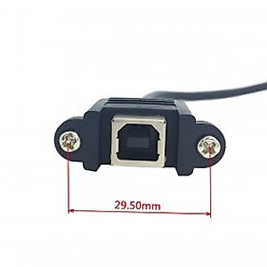 chenyang CY USB 2.0 Type B Male to Type B Female Extension Cable with Screws for Panel Mount 50cm 90 Degree Left Angled