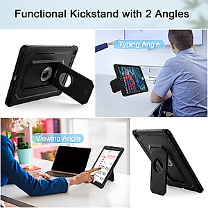 Cantis Case for ipad 9th Generation/iPad 8th Generation/iPad 7th Generation, [Built-in Screen Protector] Dual Layer Shockproof Protective Case for iPad 10.2 inch 2021/2020/2019, Black