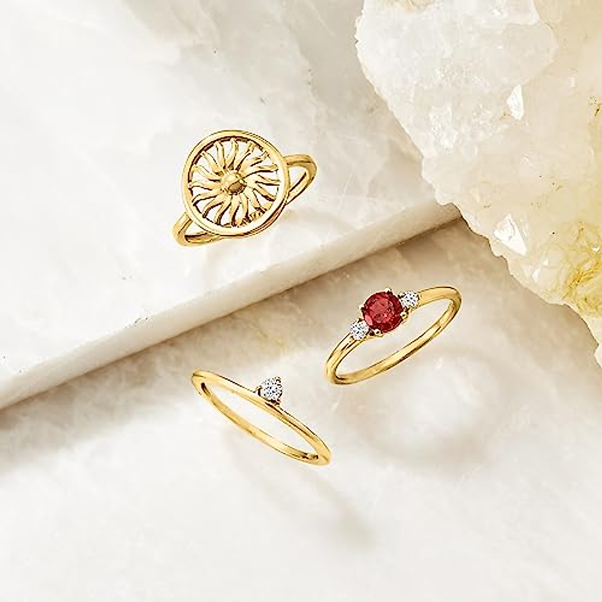 RS Pure by Ross-Simons 0.60 Carat Garnet Ring With .10 ct. t.w. Diamonds in 14kt Yellow Gold. Size 6