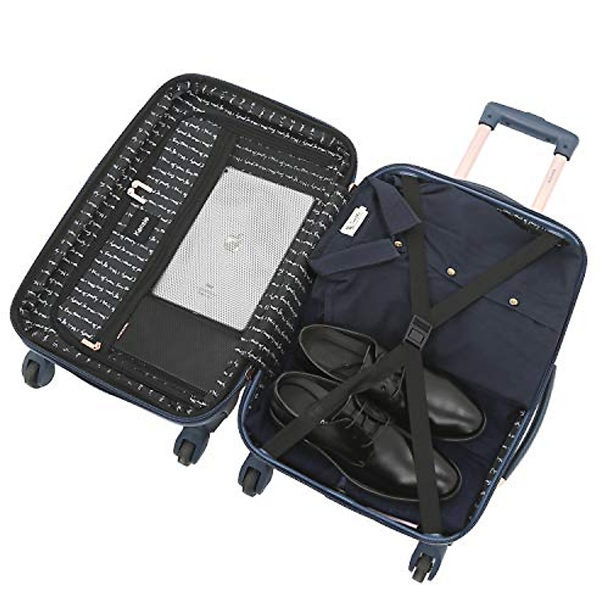 kensie Women's Alma Hardside Spinner Luggage, TSA-Approved, Midnight Blue, 3-Piece Set (20/24/28)