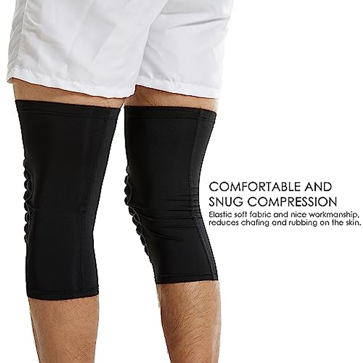 HiRui Knee Pads for Kids Youth Adult, Basketball Baseball Knee Brace Anti-slip Compression Knee Sleeves, Collision Avoidance Kneepad Knee Support for Volleyball Football Cycling Wrestling, Lightweight (Small, Black)