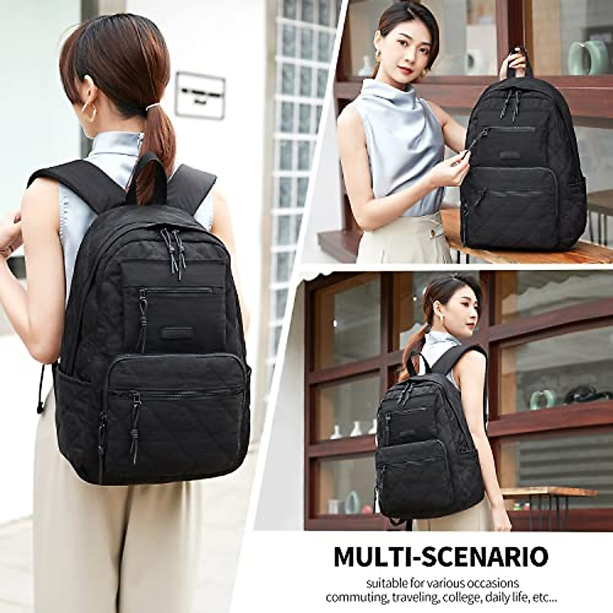 Vendra Moka Waterproof Laptop Backpack Purse for Women and Men, Hiking Travel Backpack