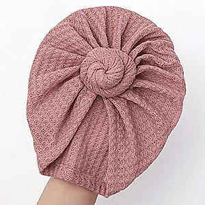 KIDOCHEESE Baby Turban Bun Knot Baby Girl Hat Newborn Hospital Cap Infant Toddler Beanie Head Wrap with Big Bow