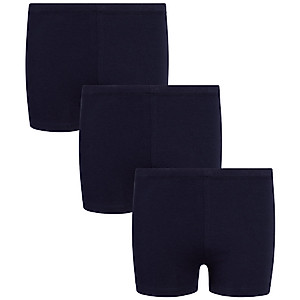 French Toast Girls Biker Shorts - 3 Pack Under Shorts for Uniforms, Skirts, Dresses - Dance Cartwheel Shorts for Girls (4-16), Size Large, Navy/Navy/Navy