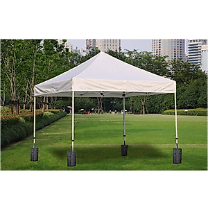 CACTIYE Canopy Weight Bags for Pop up Canopy Tent, Sand Bags Leg Weights for Instant Outdoor Sun Shelter Canopy Legs, 4-Pack (Bags Only, Sand Not Included) (Round-4PCS-7.9x19.7 INCH, Black)