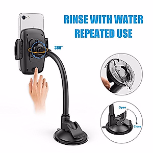 WixGear 3-in-1 Universal Car Phone Mount, Phone Holder for Car, Cell Phone Car Mount Air Vent Holder with Dashboard Mount and Windshield Mount for Cell Phones