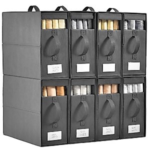 Bed Sheet Organizers and Storage,8 Pack Linen Closet Organizers and Storage, Foldable Bedding Storage for Bedsheets, Duvet Covers and Pillow(Queen or King Size), Sheet Storage for Closet with Window