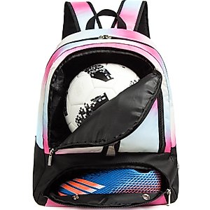 Kioqiear Soccer Bag,Soccer Backpack for Basketball & Volleyball & Football,Sports Bag with Ball Compartment.(PINK)
