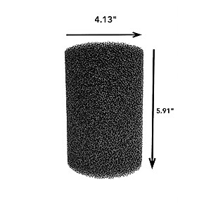 ViaAqua 2 Pack X-Large Overflow Filter Box Intake Round Pre-Filter Foam Sponge 5.91" x 4.13" for Aquariums and Ponds (Coarse 25PPI)