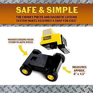 Magnetic Build-A-Truck Construction Magnetic Toy Play Set, 5 Pieces